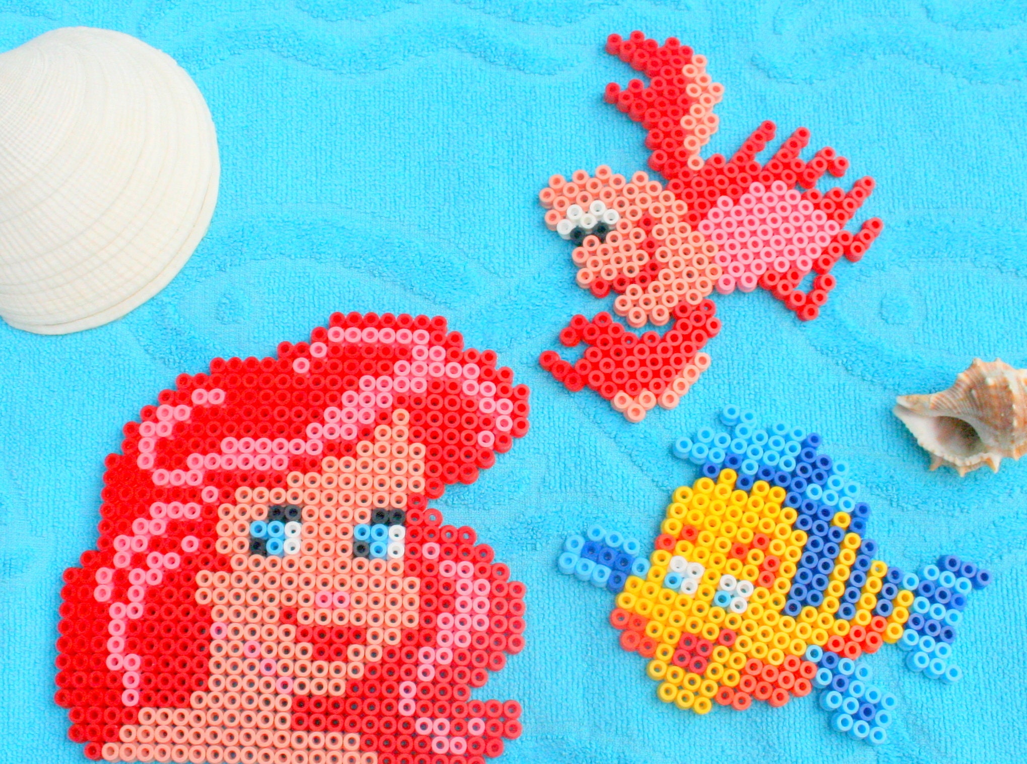 Decorations Ariel the Little Mermaid in Hama Pearls walt - Etsy