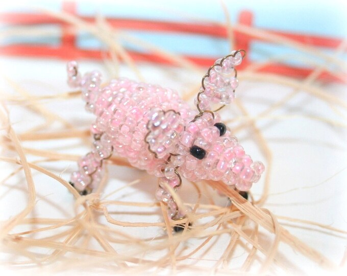 Beaded Animals: Seed Beaded Pig - Etsy