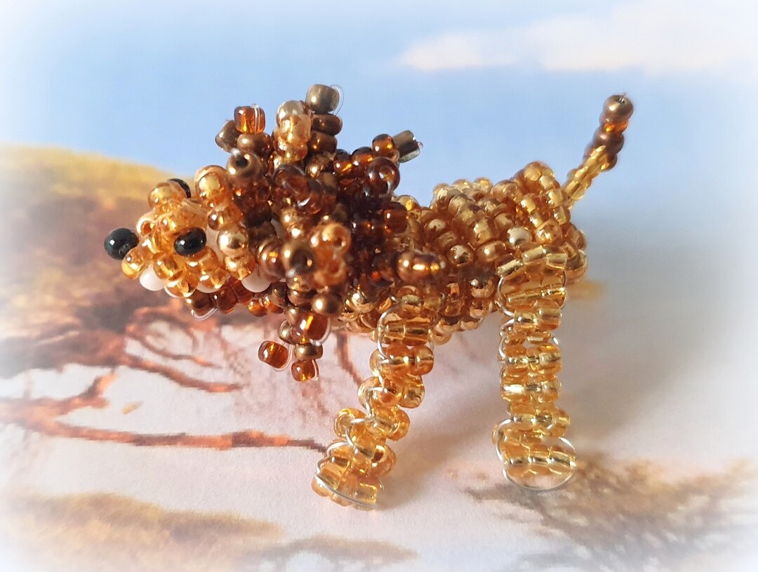 Beaded Animals: Lion Made of Seed Beads - Etsy