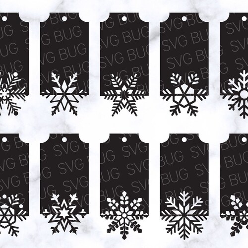 Snowflake Gift Tags SVG Bundle Gift Tags SVG Decorative Gift - Etsy