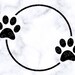 Circle Frame With Paw Prints SVG File, Dog Paw Print SVG File, Dog SVG ...