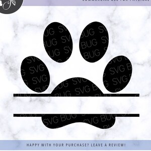 Split Monogram Paw Print Svg File, Monogram Svg File, Paw Print Svg ...