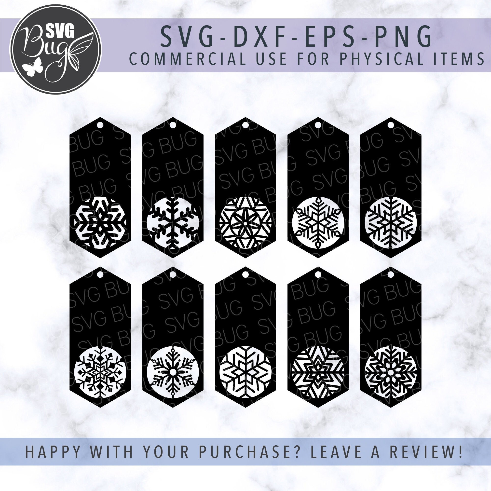 Snowflake Gift Tags SVG Bundle 2 Gift Tags SVG Decorative | Etsy