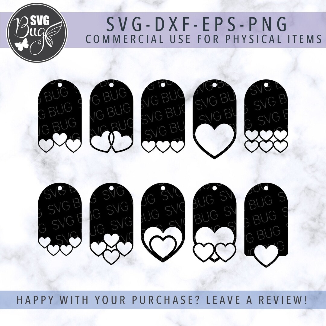 Heart Gift Tags SVG Bundle, Gift Tags SVG, Decorative Gift Tags SVG ...