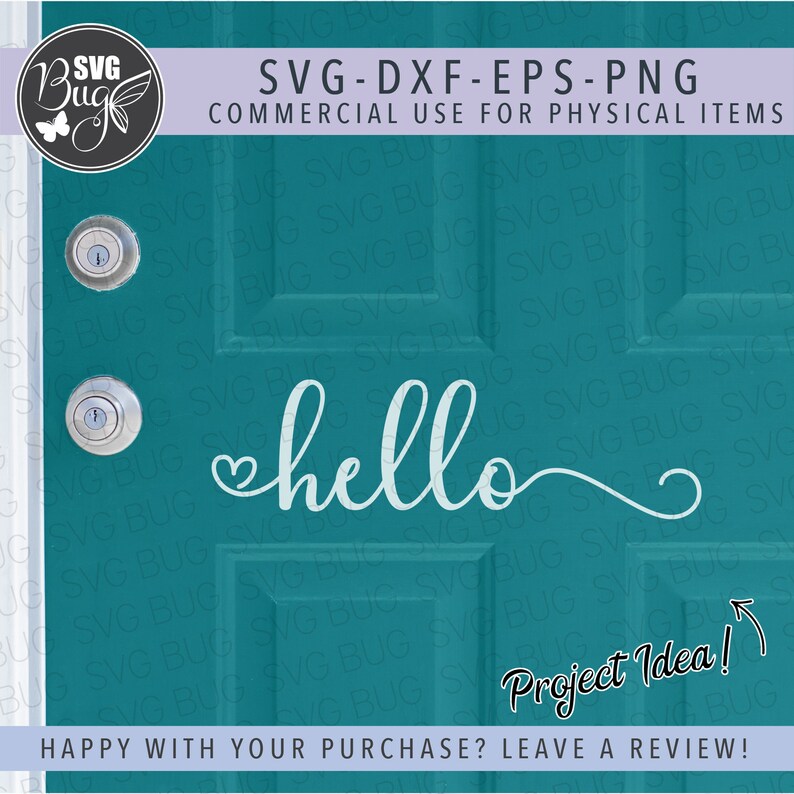 Hello SVG File, Hello Door SVG File, Door Decal SVG File, Hello Sign ...