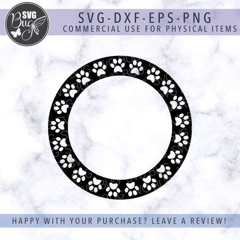 Paw Print Frames SVG Bundle, Dog Paw Print SVG File, Heart Svg File ...