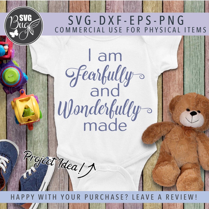 I Am Fearfully and Wonderfully Made Svg File Quote Svg File | Etsy
