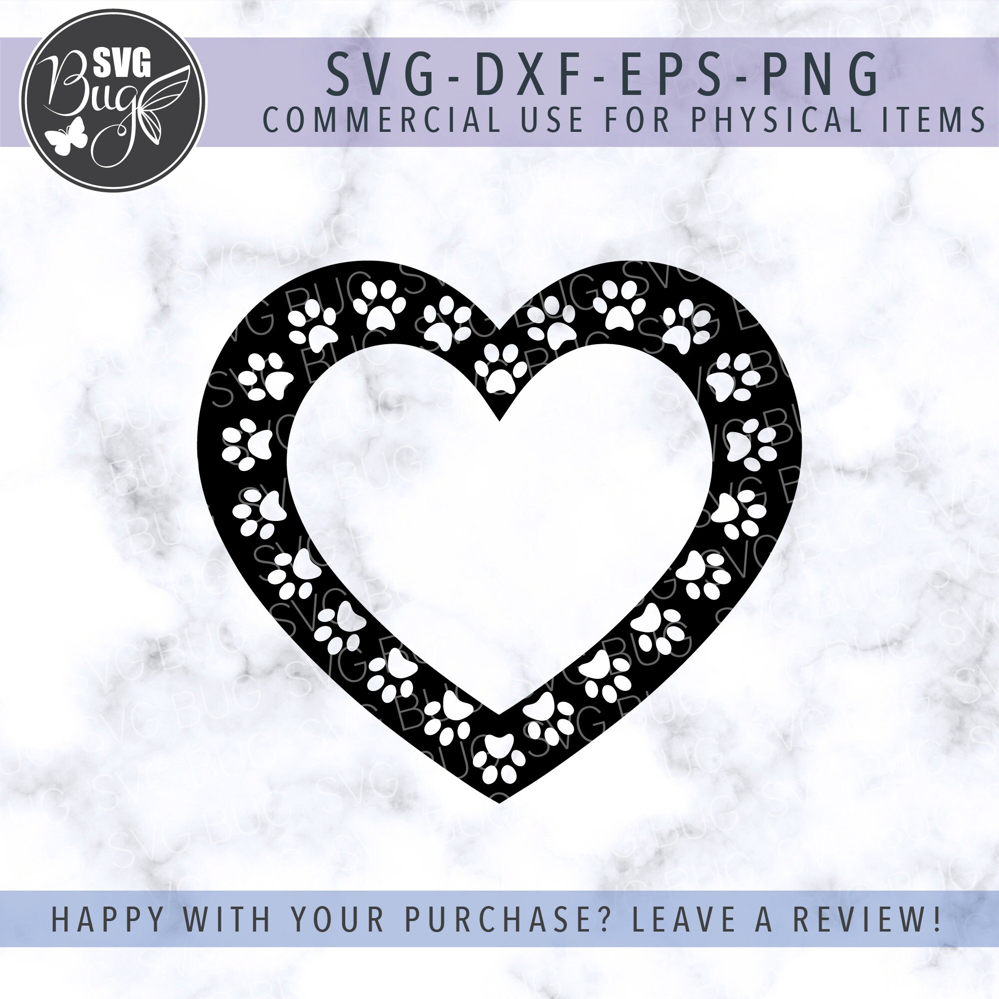 Paw Print Frames SVG Bundle, Dog Paw Print SVG File, Heart Svg File ...