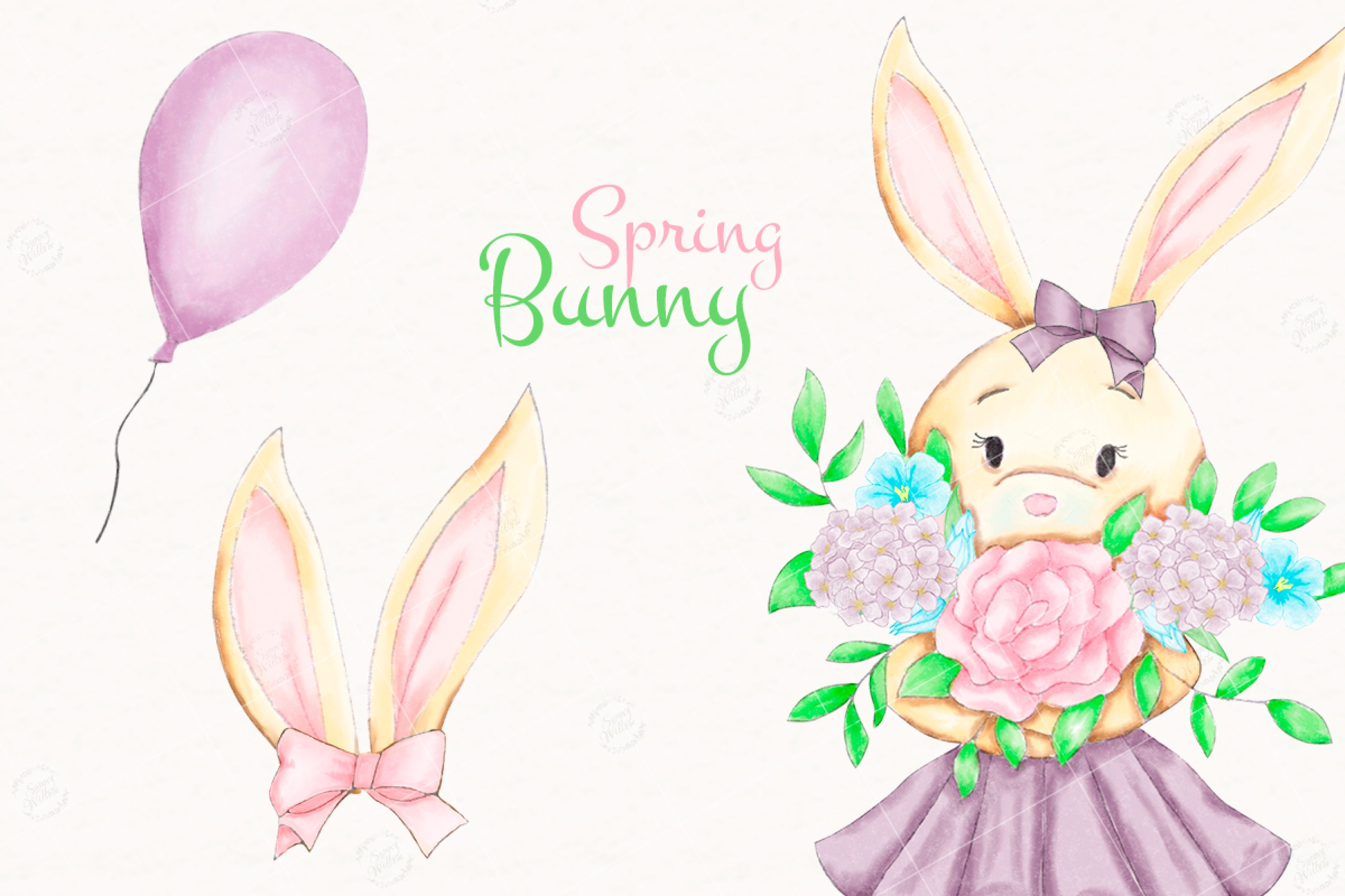 Bunny Clipart Cute Animal Illustration Nursery Clipart - Etsy Hong Kong