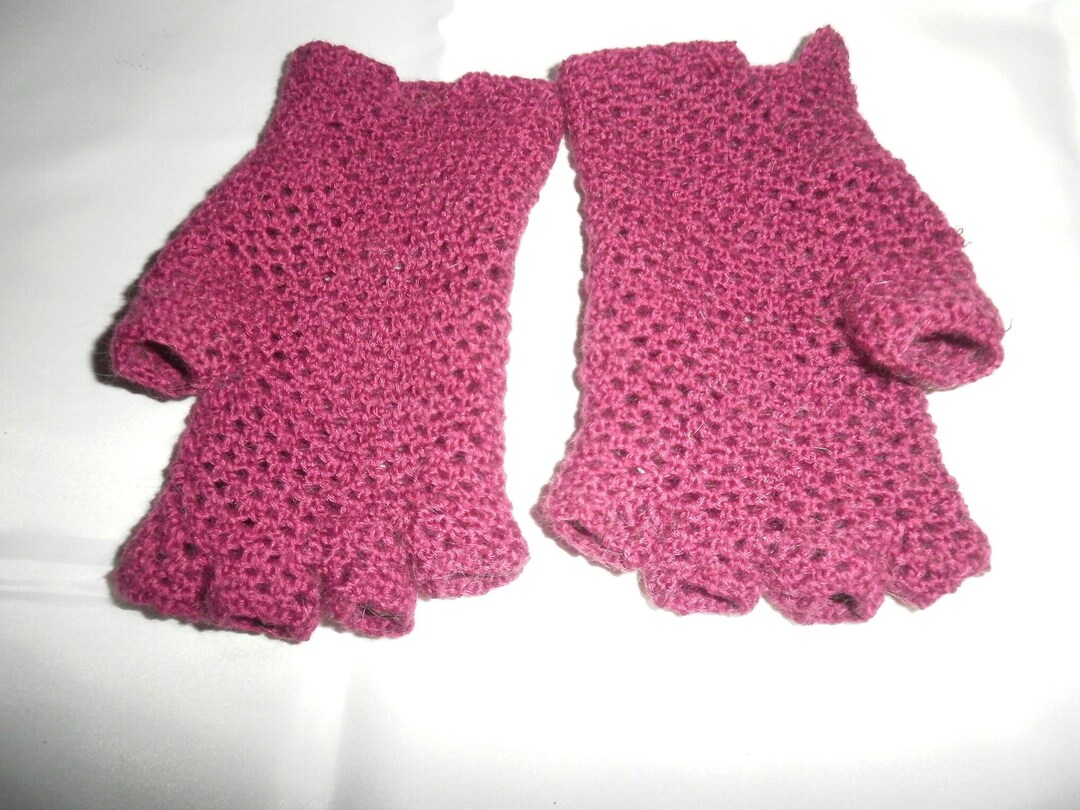 Open Fingers Glove Crochet Fingerless Mittens Short Gloves Without ...