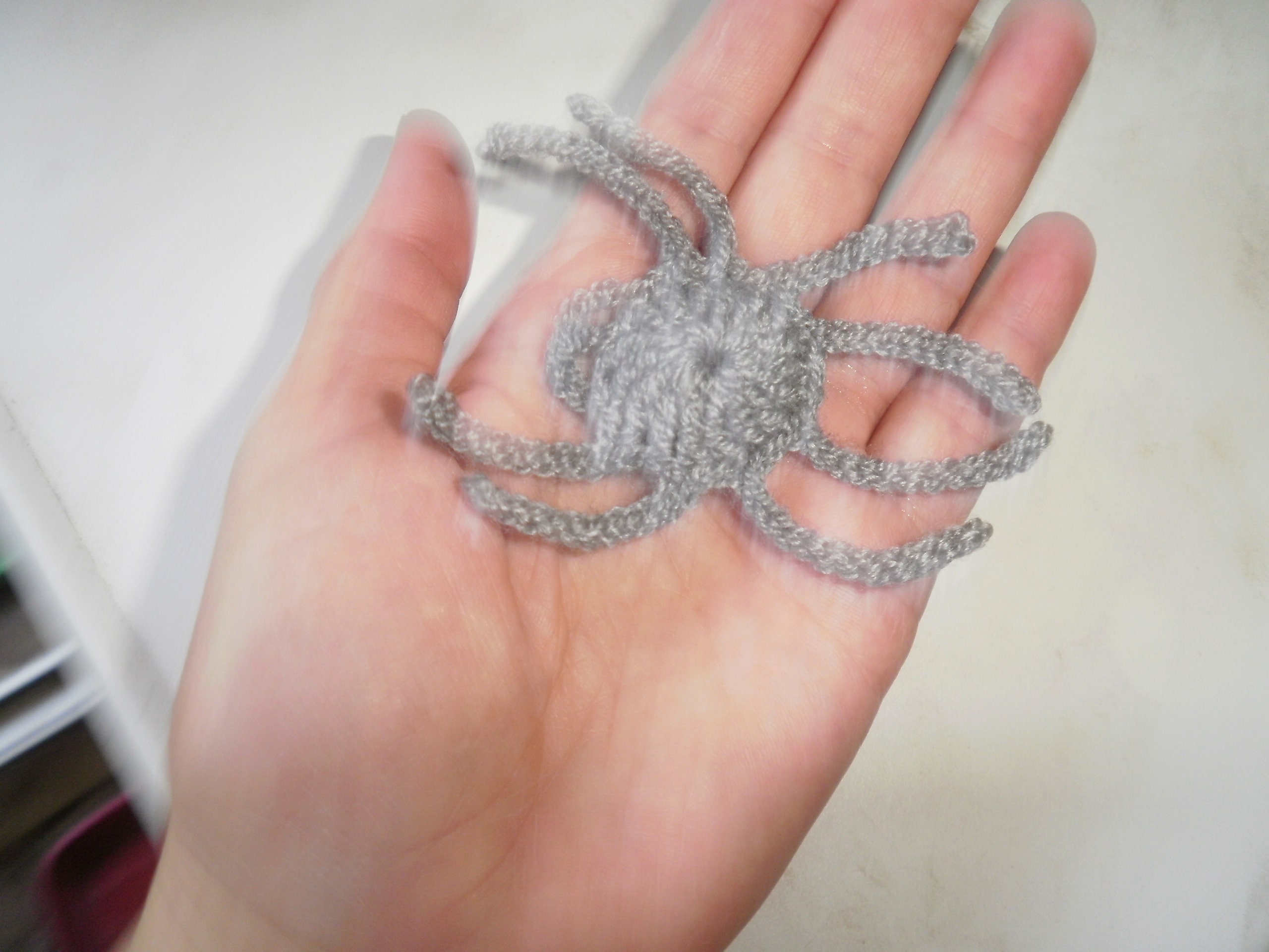 Grey Spider Crochet Decor Spider Halloween Souvenir Toy Present ...