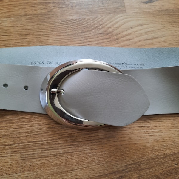 Gray Leather Belt - Etsy
