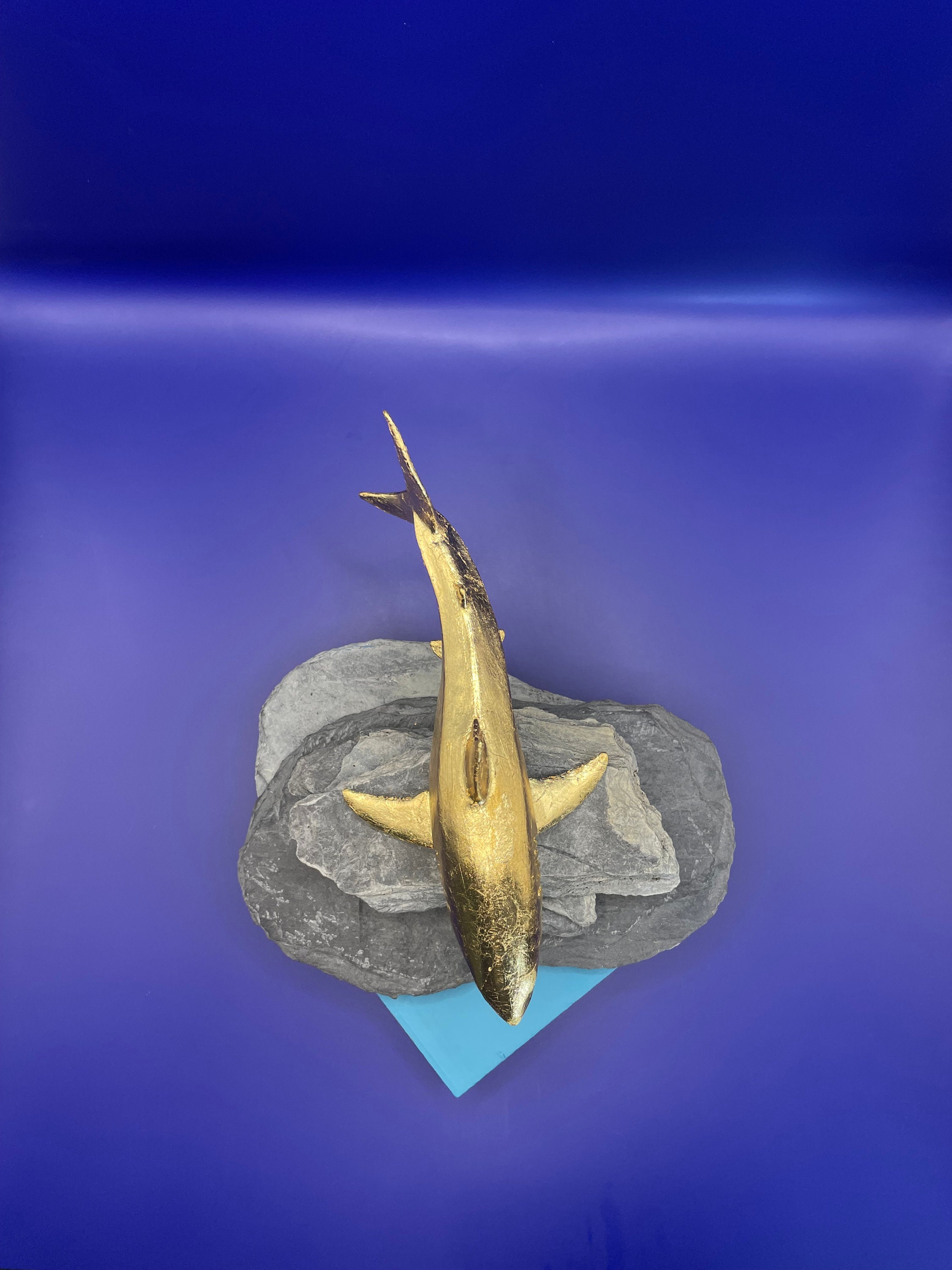 Golden Shark With Copper Leaf, Decorative Object - Etsy