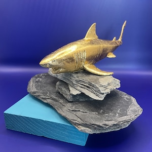 Golden Shark With Copper Leaf, Decorative Object - Etsy