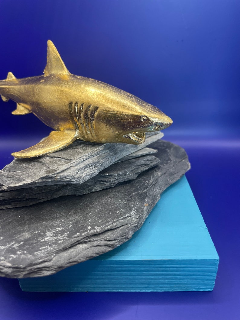 Golden Shark With Copper Leaf, Decorative Object - Etsy