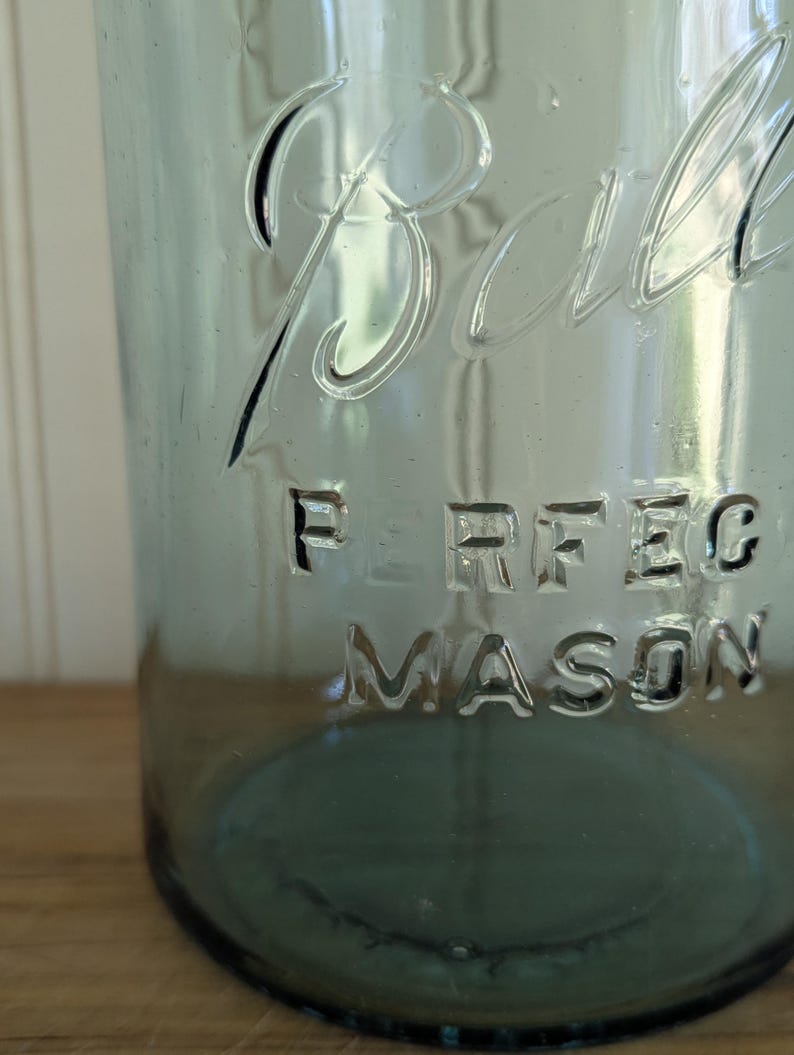 Rare Antique Ball Mason Jar Half Gallon Missing/ghost Letters - Etsy