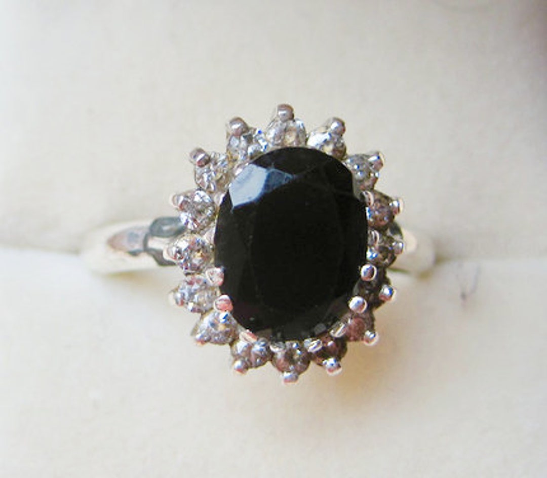 Lady Di Ring, Silver With Sapphire. Vintage - Etsy Australia