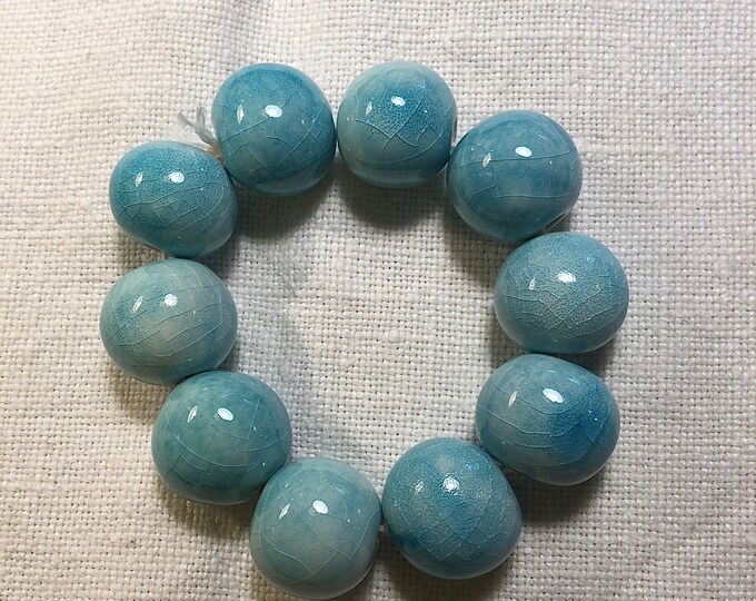 Handmade Turquoise Blue Ceramic Beads - Etsy