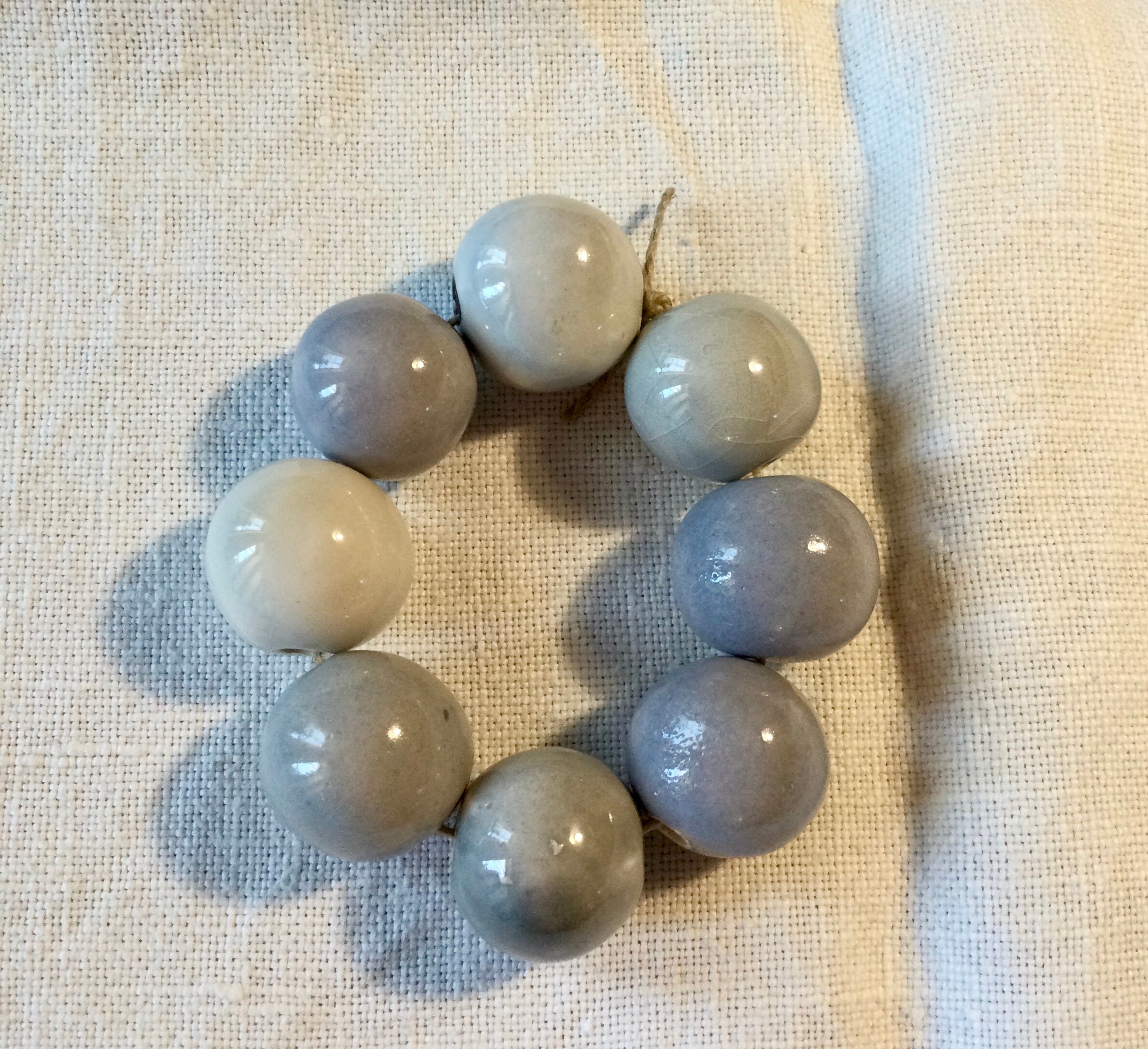 Artisanal Ceramic Pearls Shaded of Grey | Etsy