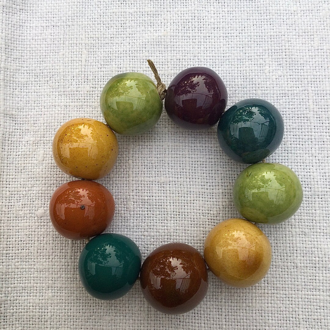 Autumn Color Artisanal Ceramic Beads - Etsy Sweden