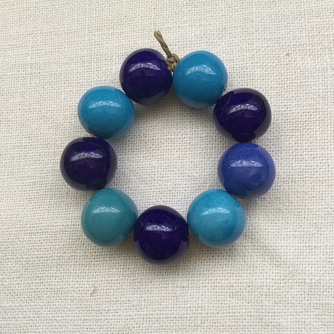 Handmade Ceramic Beads in Shades of Blue - Etsy