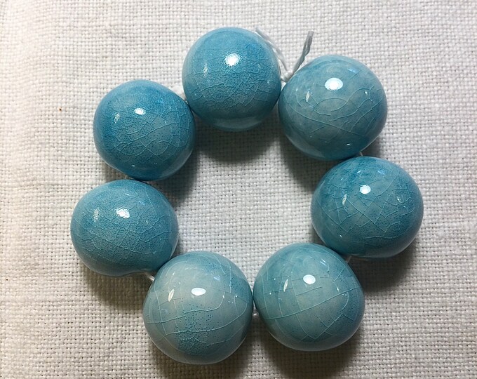 Handmade Turquoise Blue Ceramic Beads - Etsy