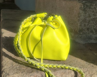 Yellow Drawstring Bag - Etsy