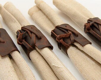 Set of 6 Italian Leather Napkin Rings | Etsy