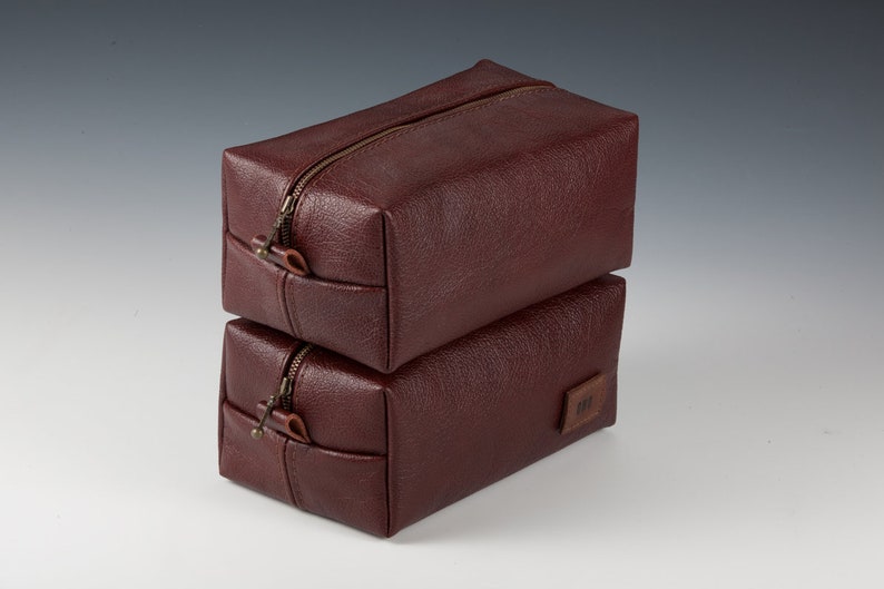Thick Italian Leather Dopp Kit Personalized Travel Bag - Etsy