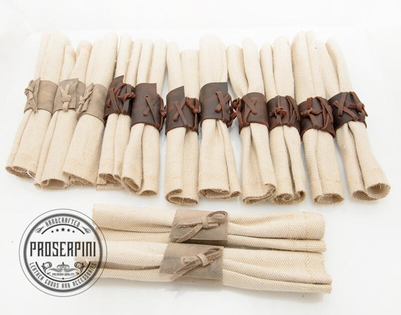 Set of 6 Italian Leather Napkin Rings | Etsy