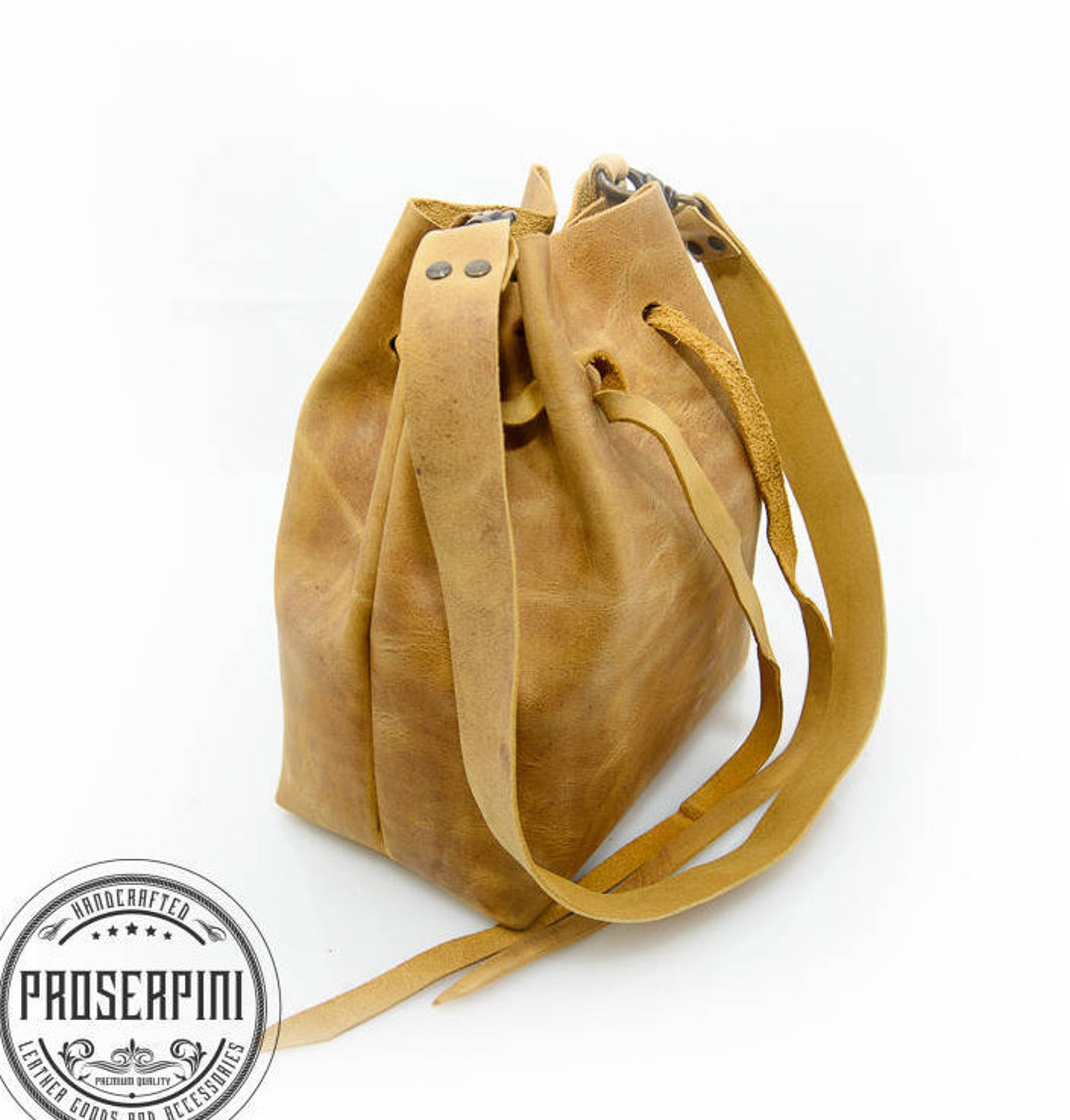 Small Bucket Bag Leather Bucket Bag Italian Leather Bucket | Etsy