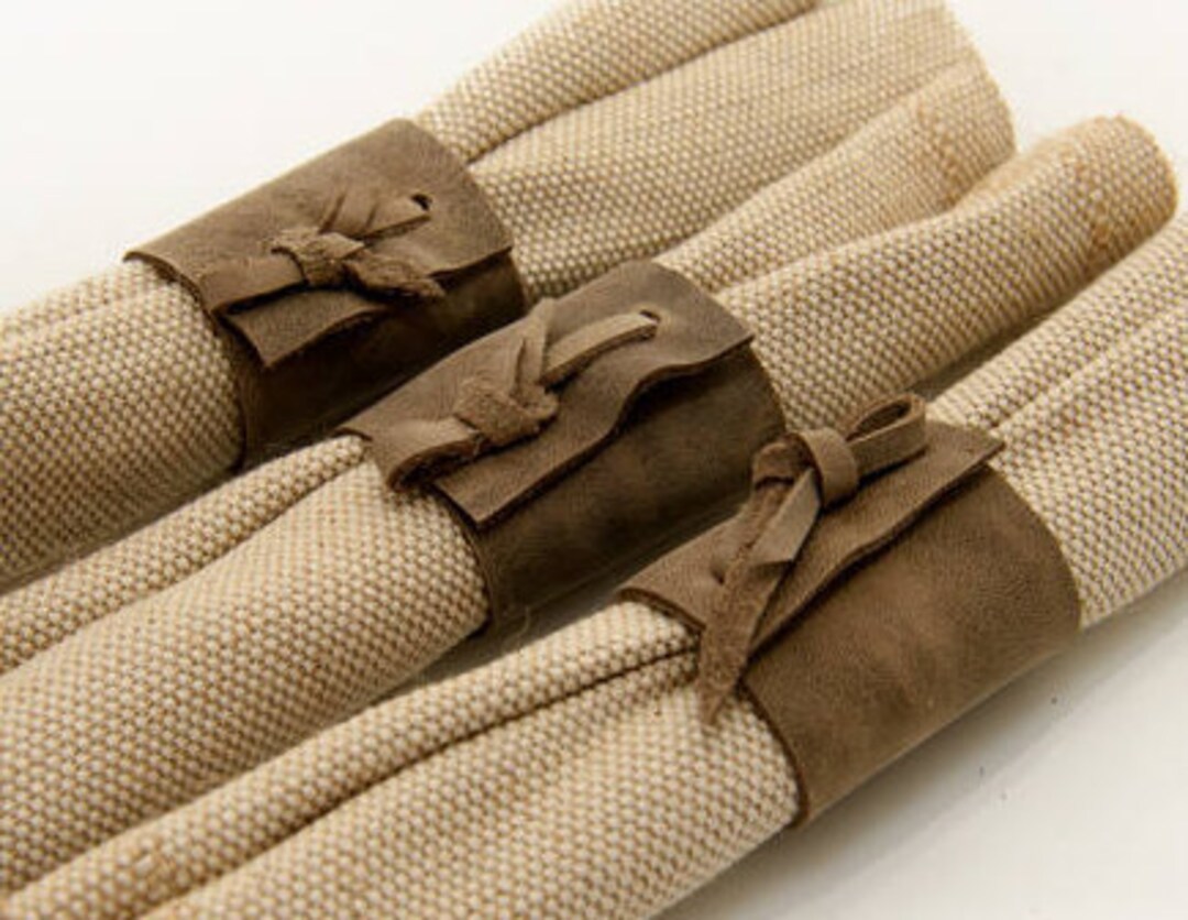 Set of 6 Napkin Rings Handmade With Italian Leather - Etsy