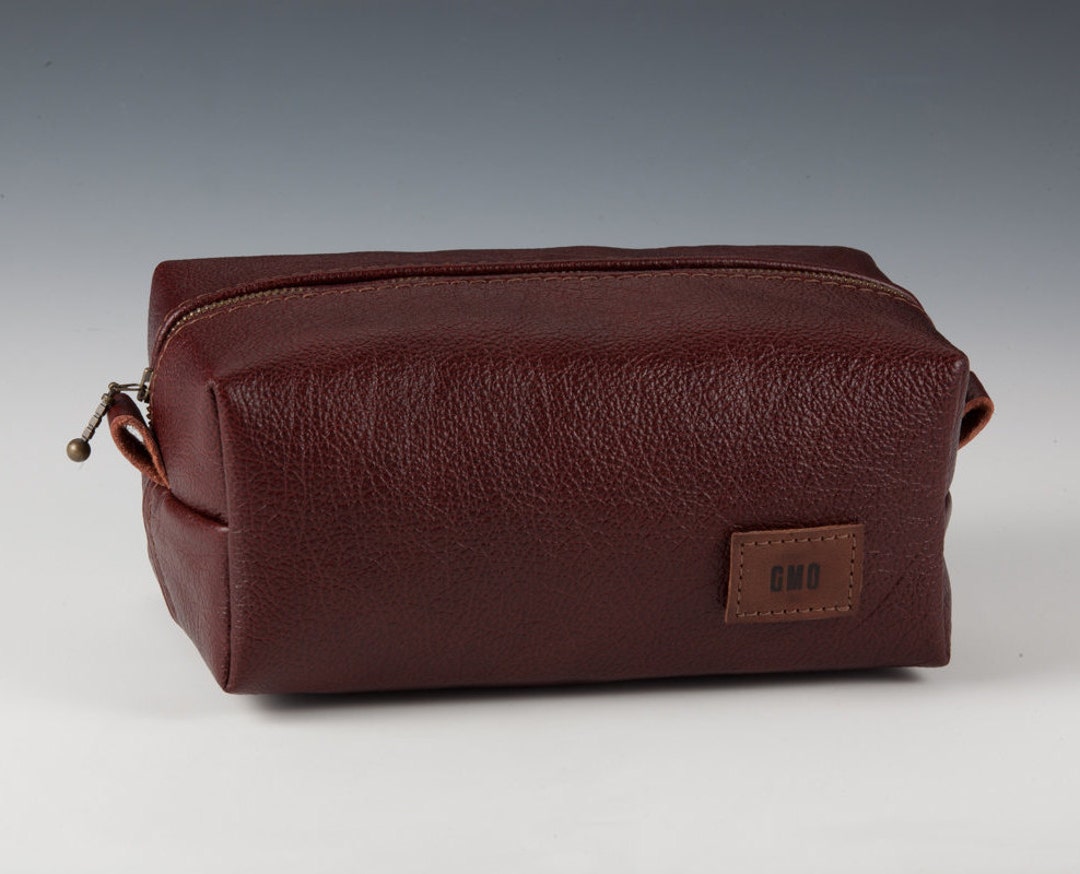 Thick Italian Leather Dopp Kit, Personalized Travel Bag, Handmade ...