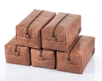 Groomsmen Gift Leather Toiletry Bag Personalized Dopp Kit - Etsy