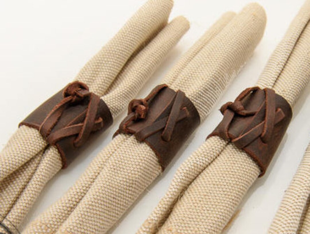 Set of 6 Italian Leather Napkin Rings - Etsy