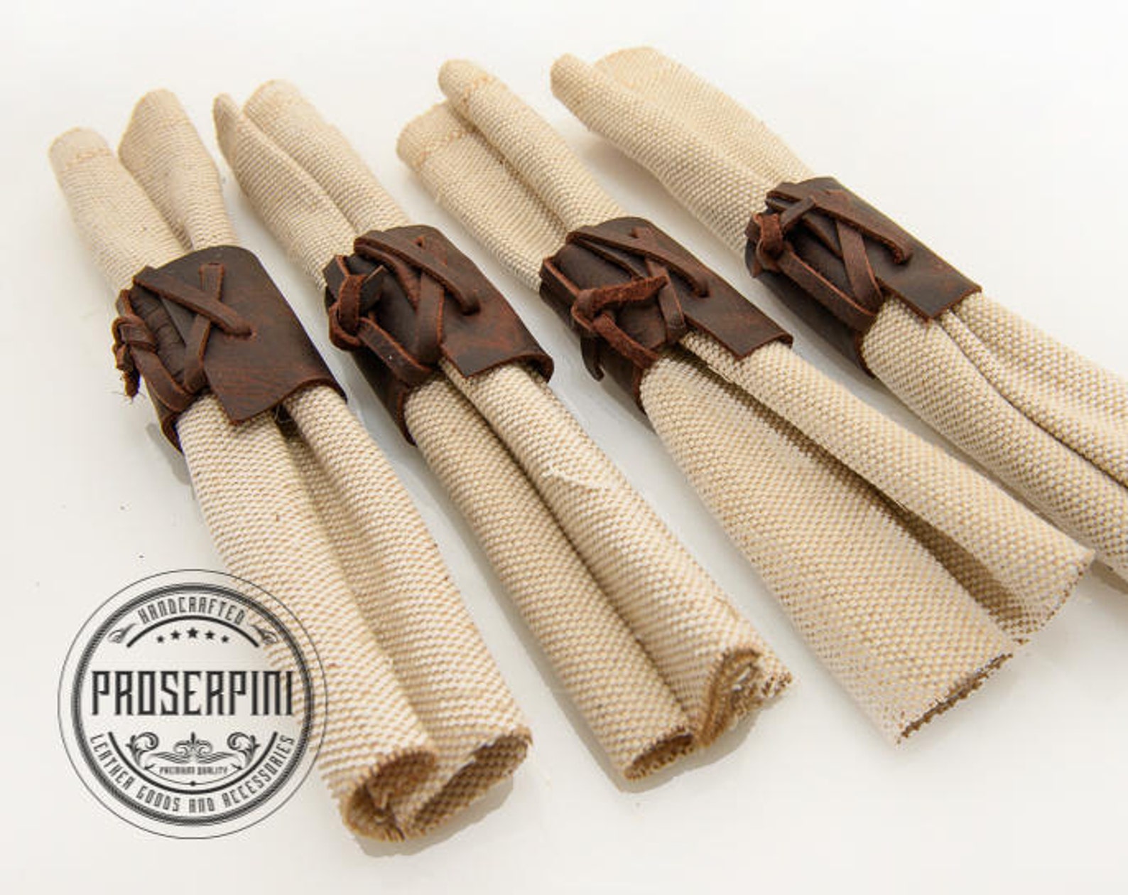 Set of 6 Italian Leather Napkin Rings | Etsy