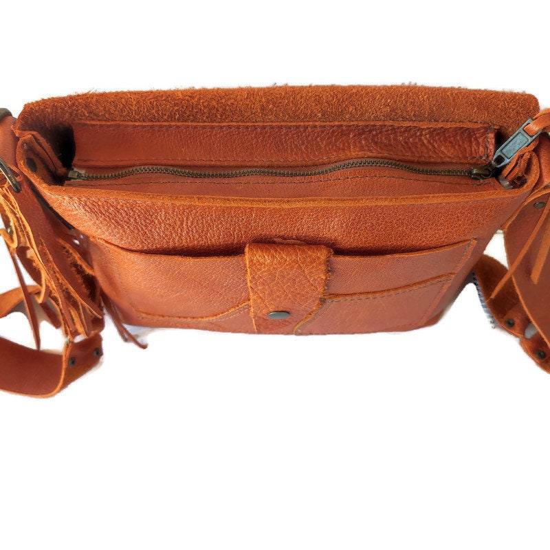 Raw Edge Rustic Shoulder Bag Handmade to Order With - Etsy