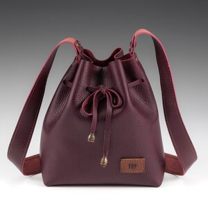 Mini Sturdy Leather Bucket Bag With Personalization - Etsy