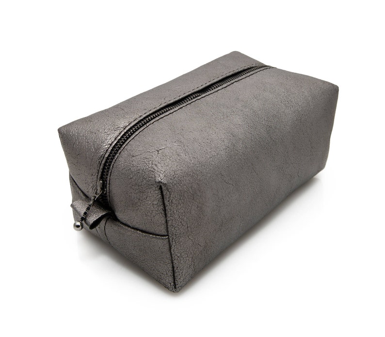 Real LEATHER Toiletry Case Handmade Cosmetic Bag With - Etsy