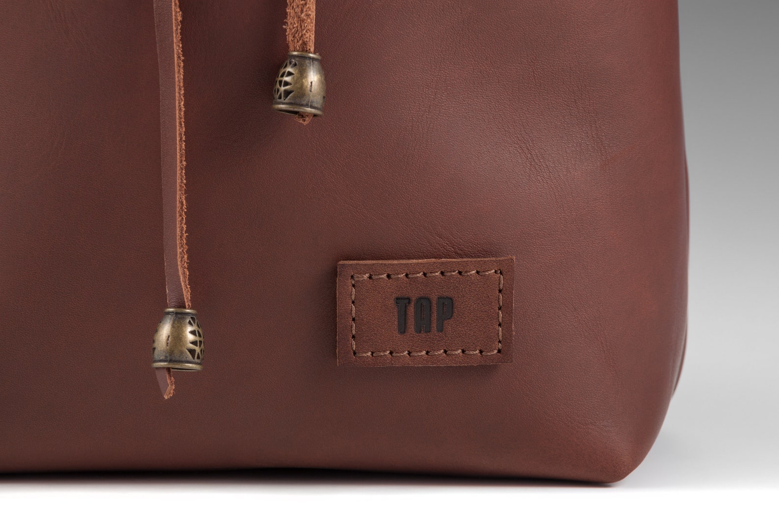 Small Leather Bucket Bag With Personalization, Handmade Sturdy Pouch ...