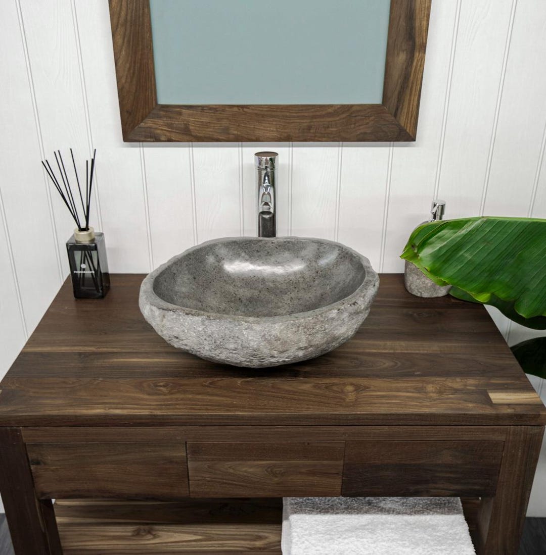 Natural River Stone Basin No. B12. L- 42cm, W- 36cm, - Etsy