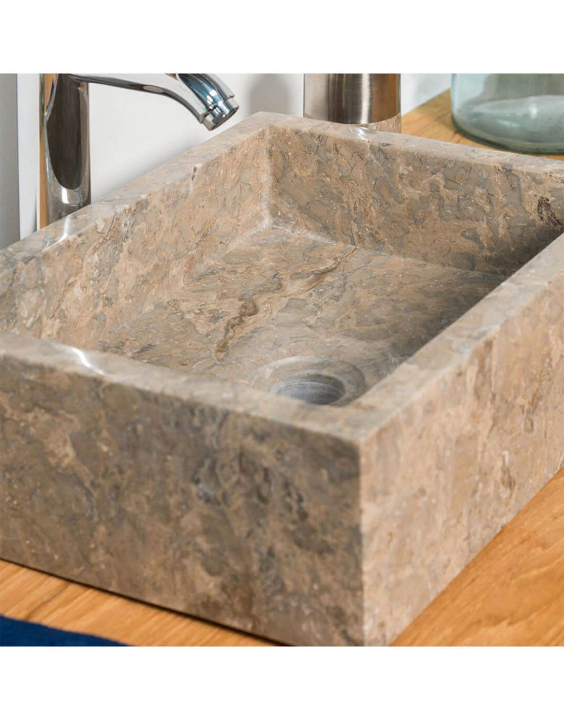 Grey Polished Rectangular Stone Sink 50 x 35 x 12cm. | Etsy