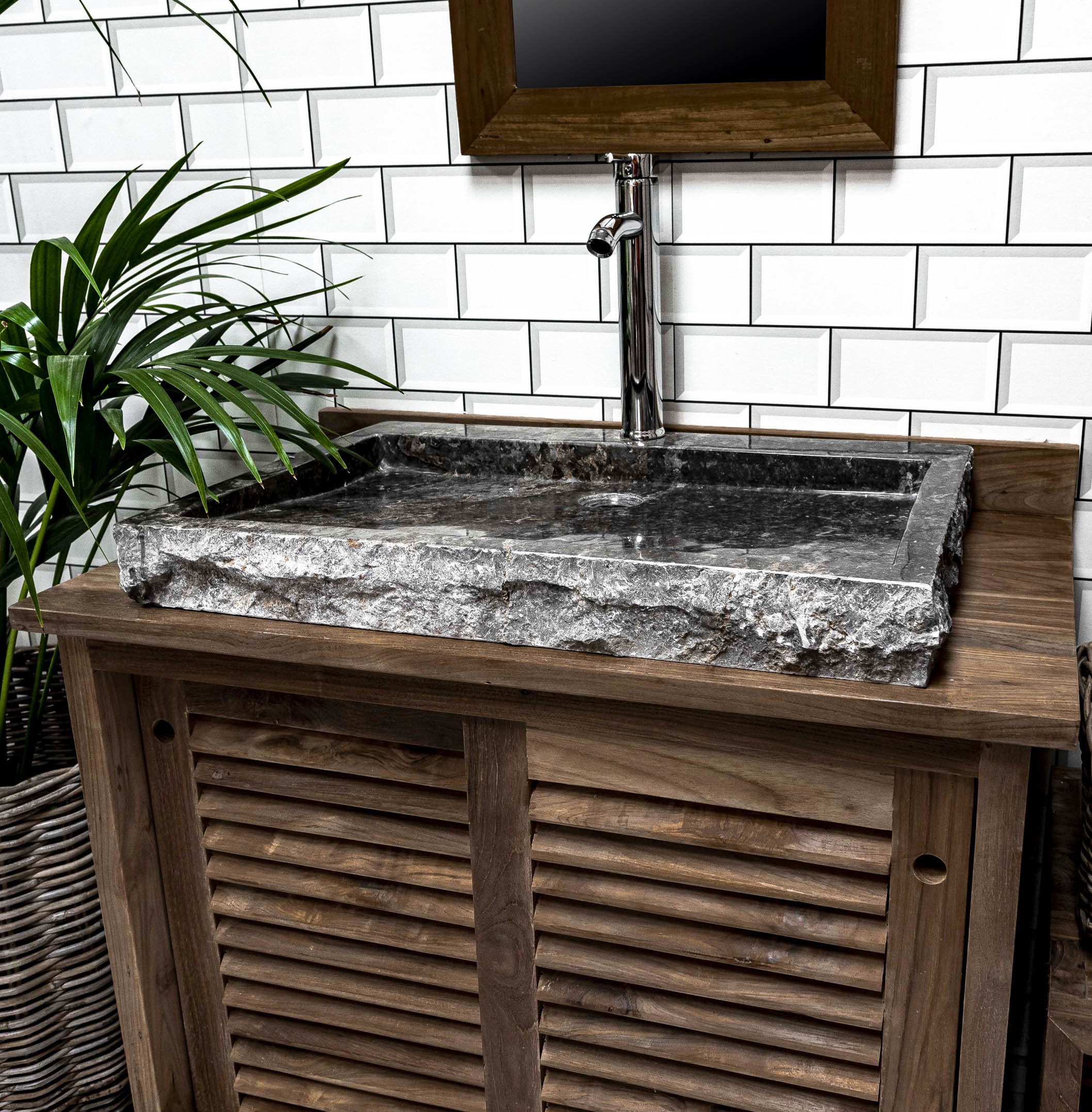Large Grey Rectangular Stone Sink – 70 X 48 X 7.5cm. - Etsy