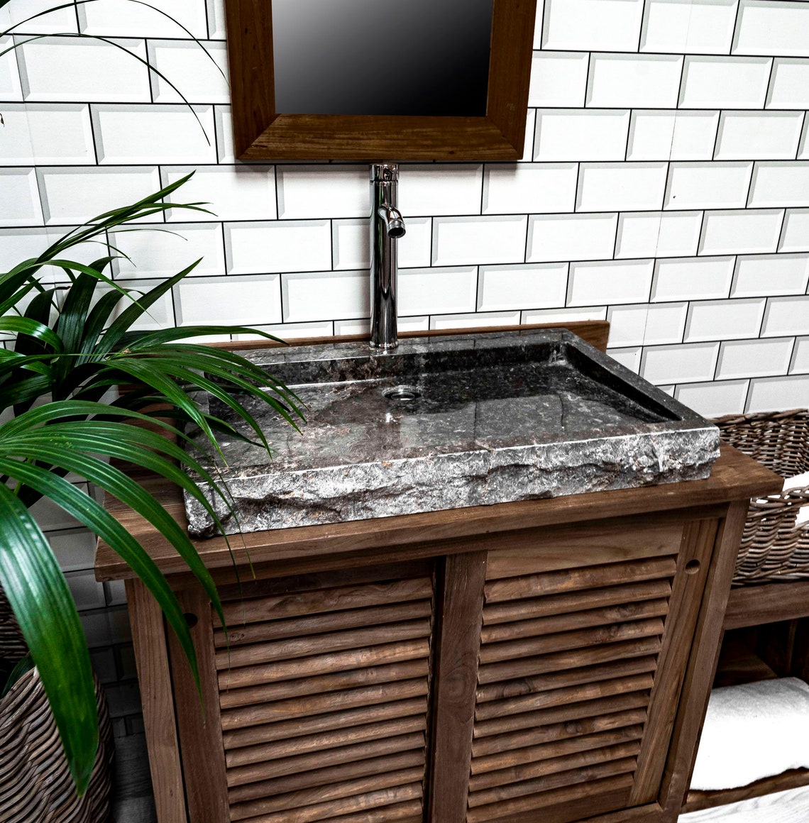 Large Grey Rectangular Stone Sink 70 X 48 X 7.5cm. - Etsy