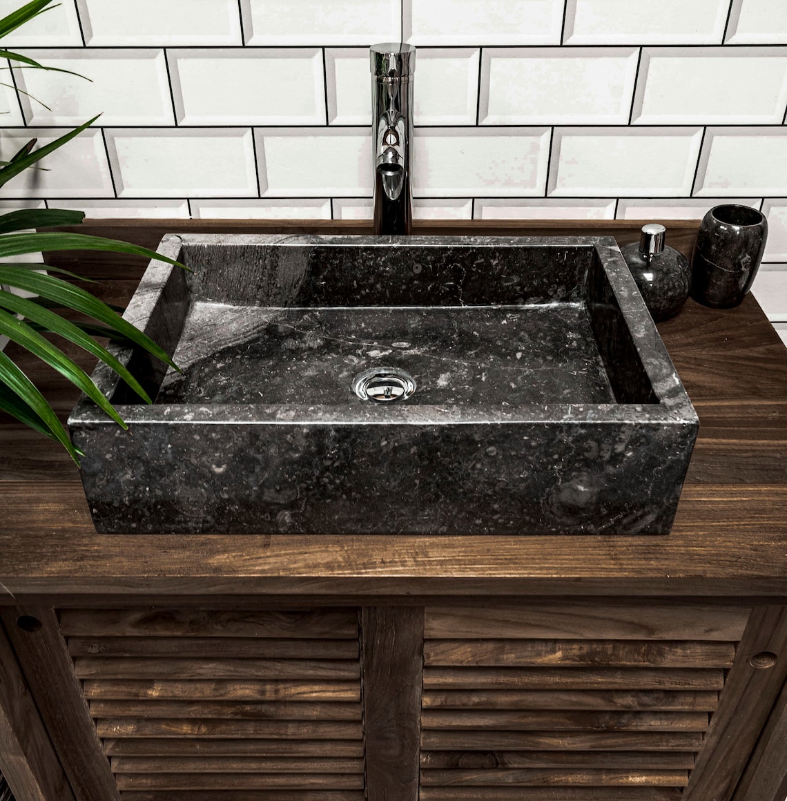 Grey Polished Rectangular Stone Sink – 50 X 35 X 12cm. - Etsy