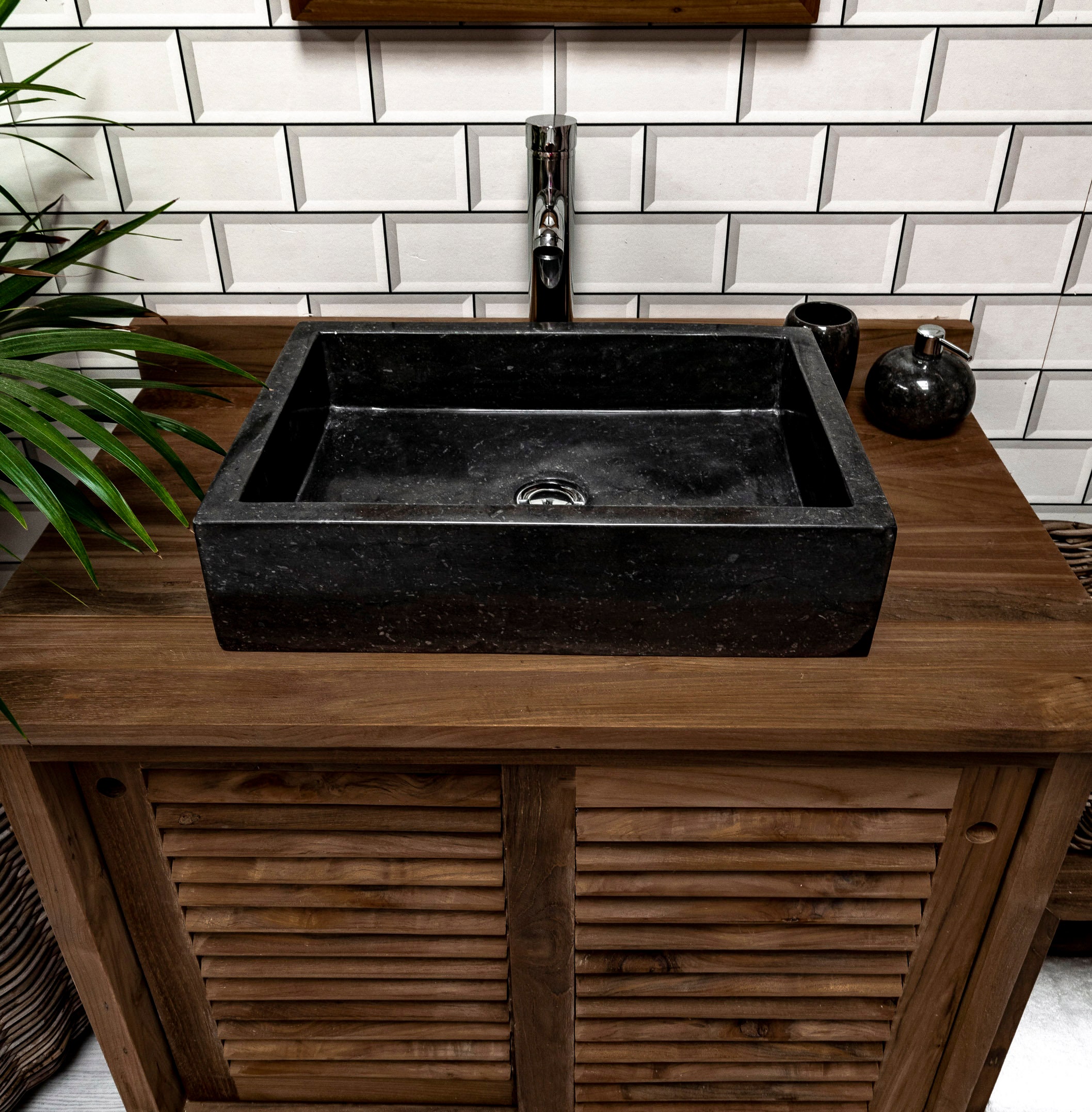 Black Polished Rectangular Stone Sink 50 X 35 X 12cm. | Etsy