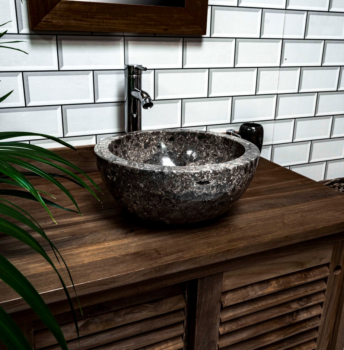 Grey Full Polished Stone Vessel Sink. 35 X 15cm. - Etsy UK
