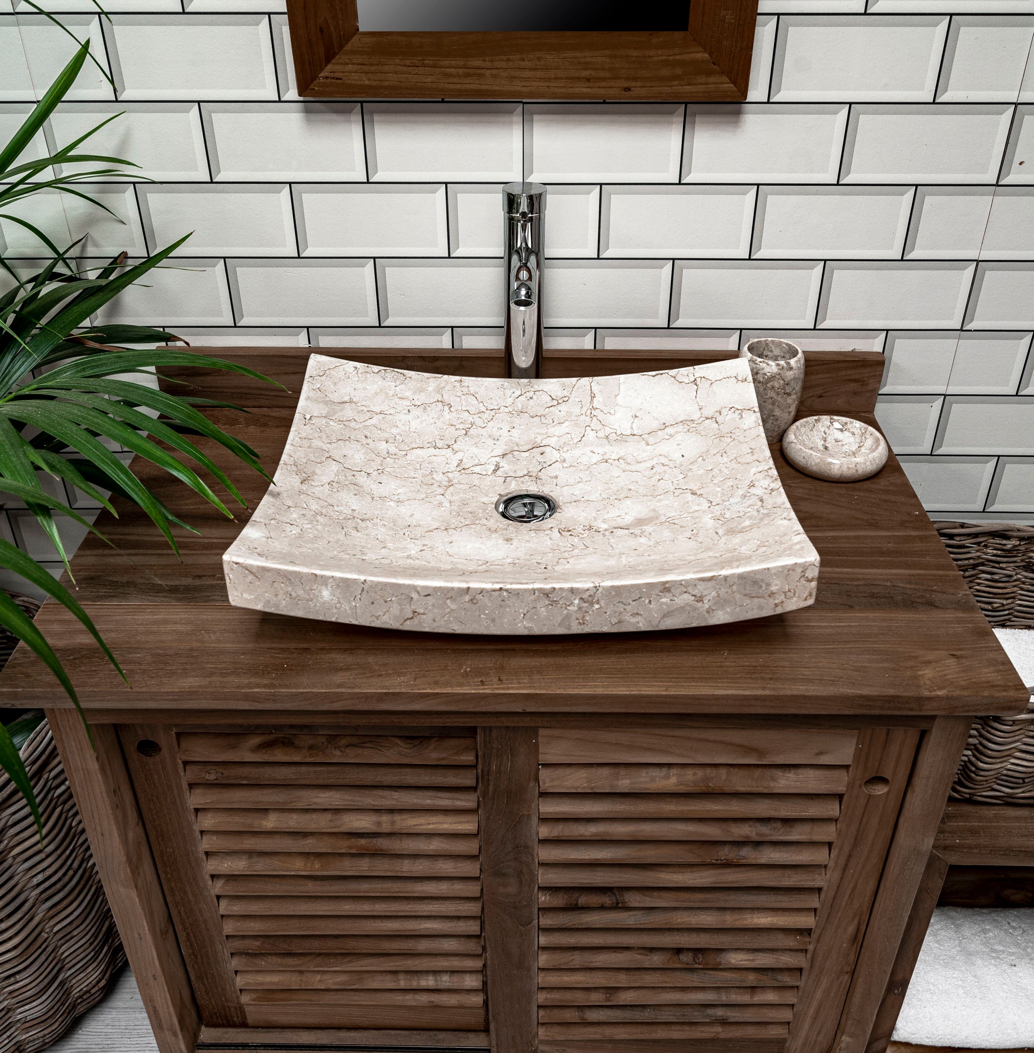 Cream Polished zen Style Basin 50 X 40 X 12cm. - Etsy