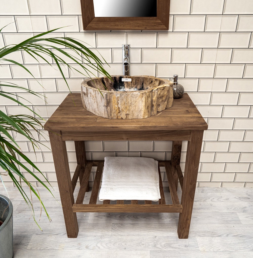 Reclaimed Teak Vanity Unit 2 Sizes Available. - Etsy UK