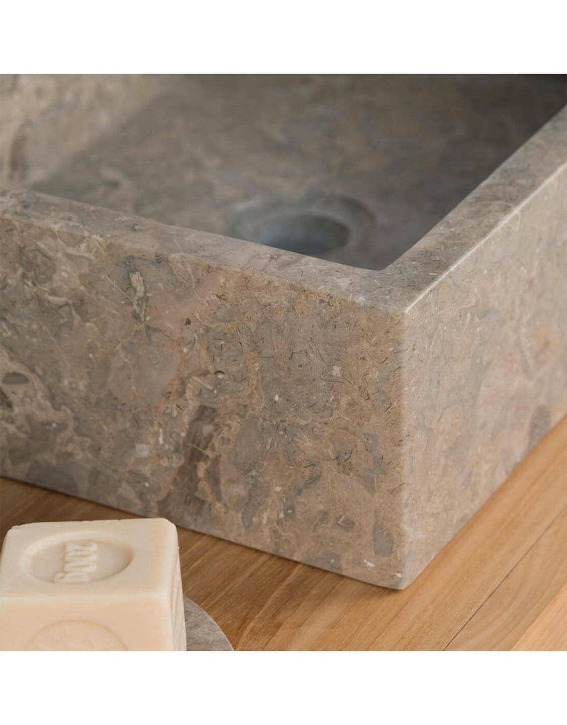 Grey Polished Rectangular Stone Sink 50 x 35 x 12cm. | Etsy